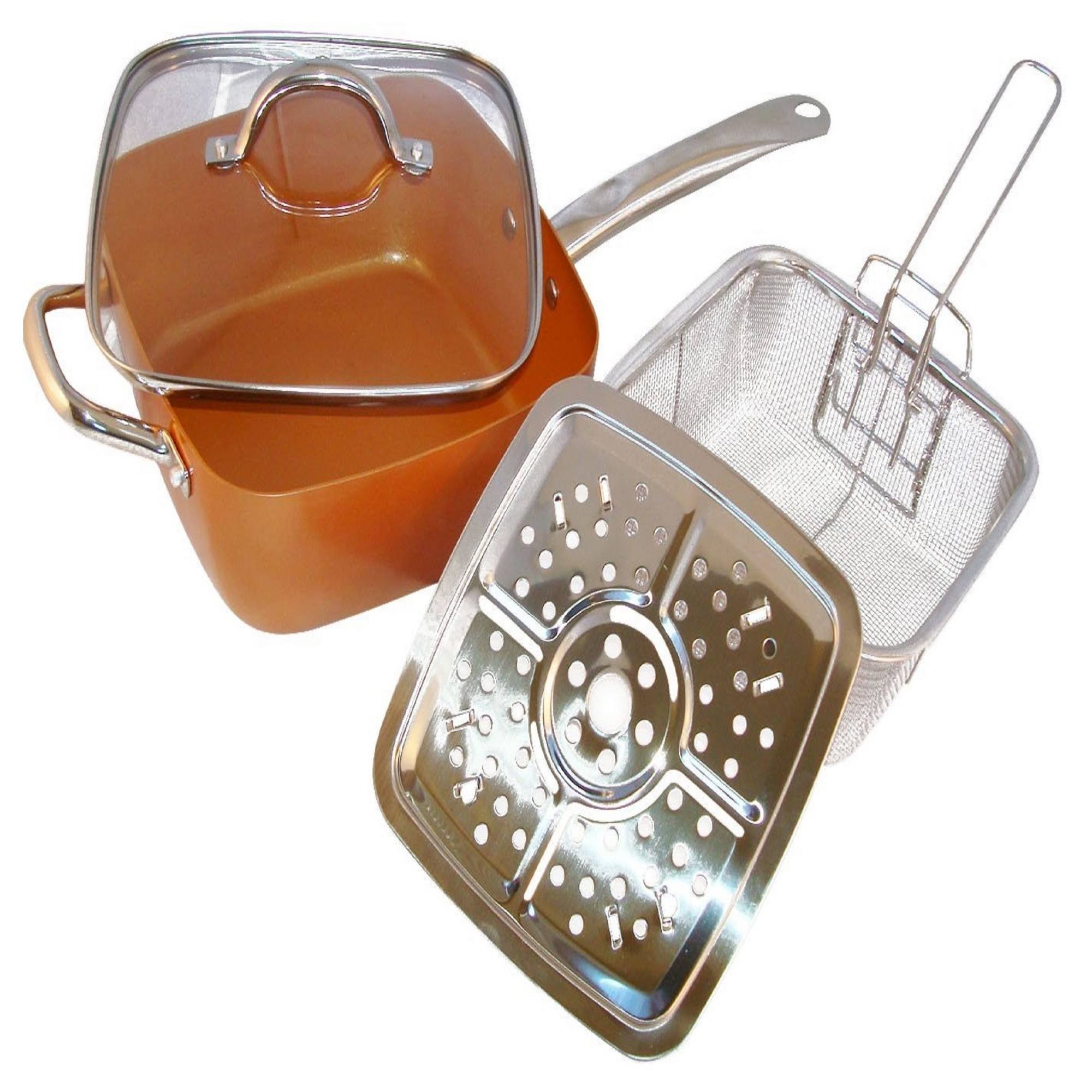 Copper Chef 5-Piece Square Pan Set, Copper, 9.5x22 - Stuffbyannjfr